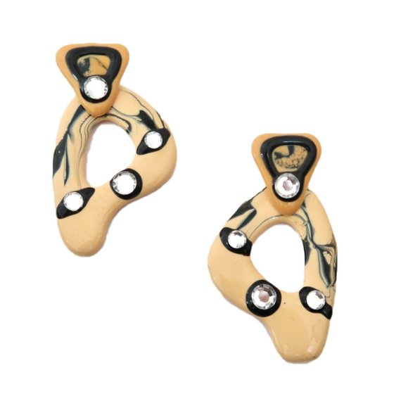 Vintage | Jewelry | Vtg 8s Abstract Organic Shape Earrings | Poshmark